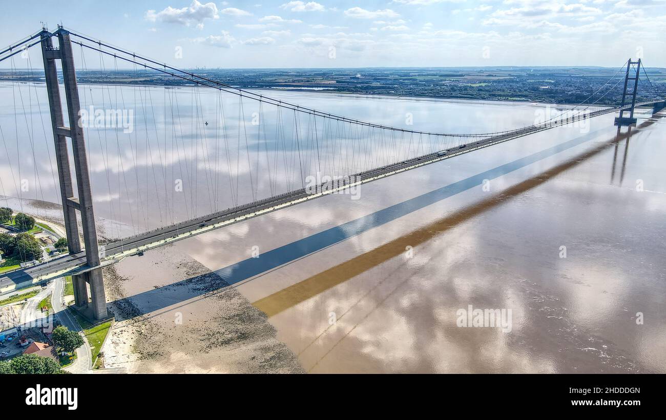 Overhead drone shot suspension bridge hi-res stock photography and ...