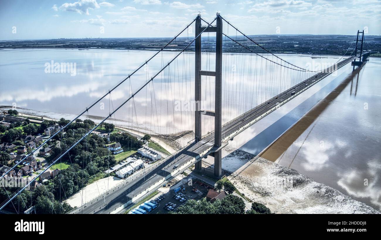 Overhead view of the Humber Bridge Stock Photo - Alamy