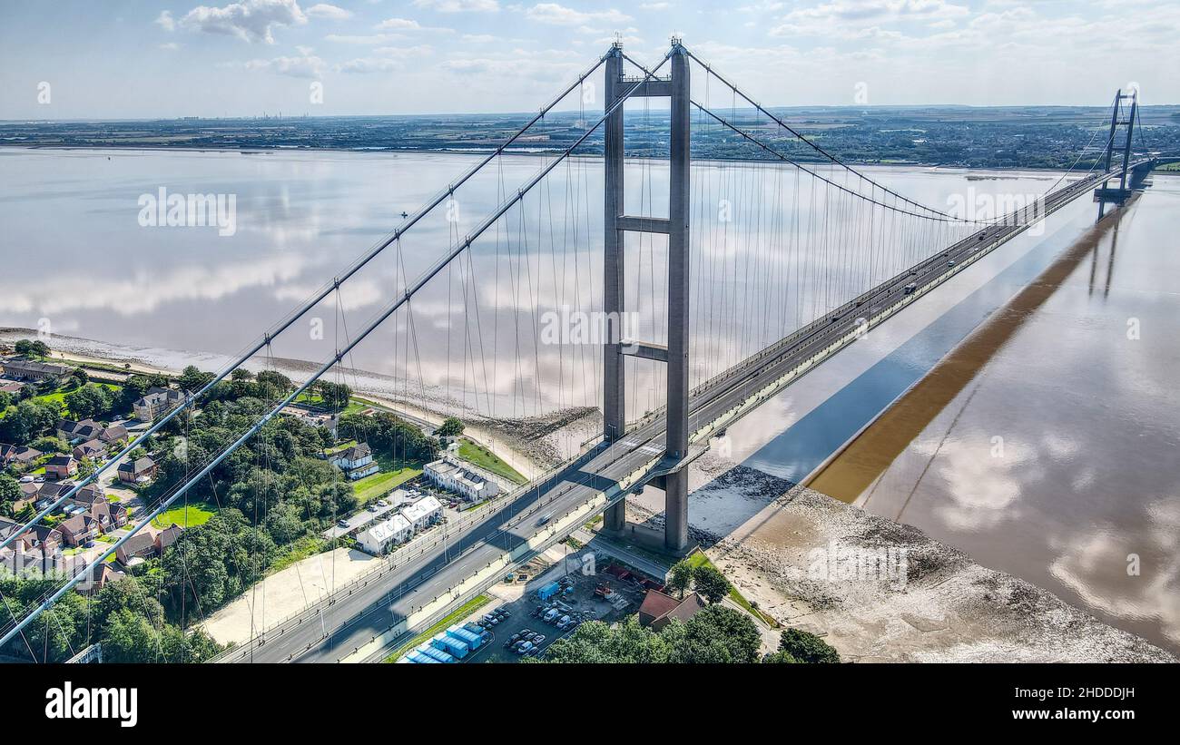 Overhead view of the Humber Bridge Stock Photo - Alamy