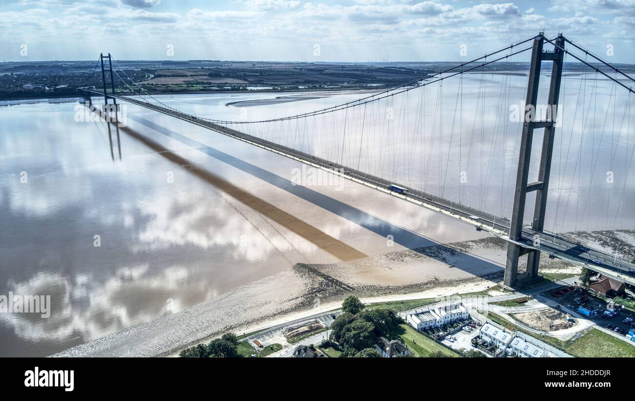 Overhead drone shot suspension bridge hi-res stock photography and ...