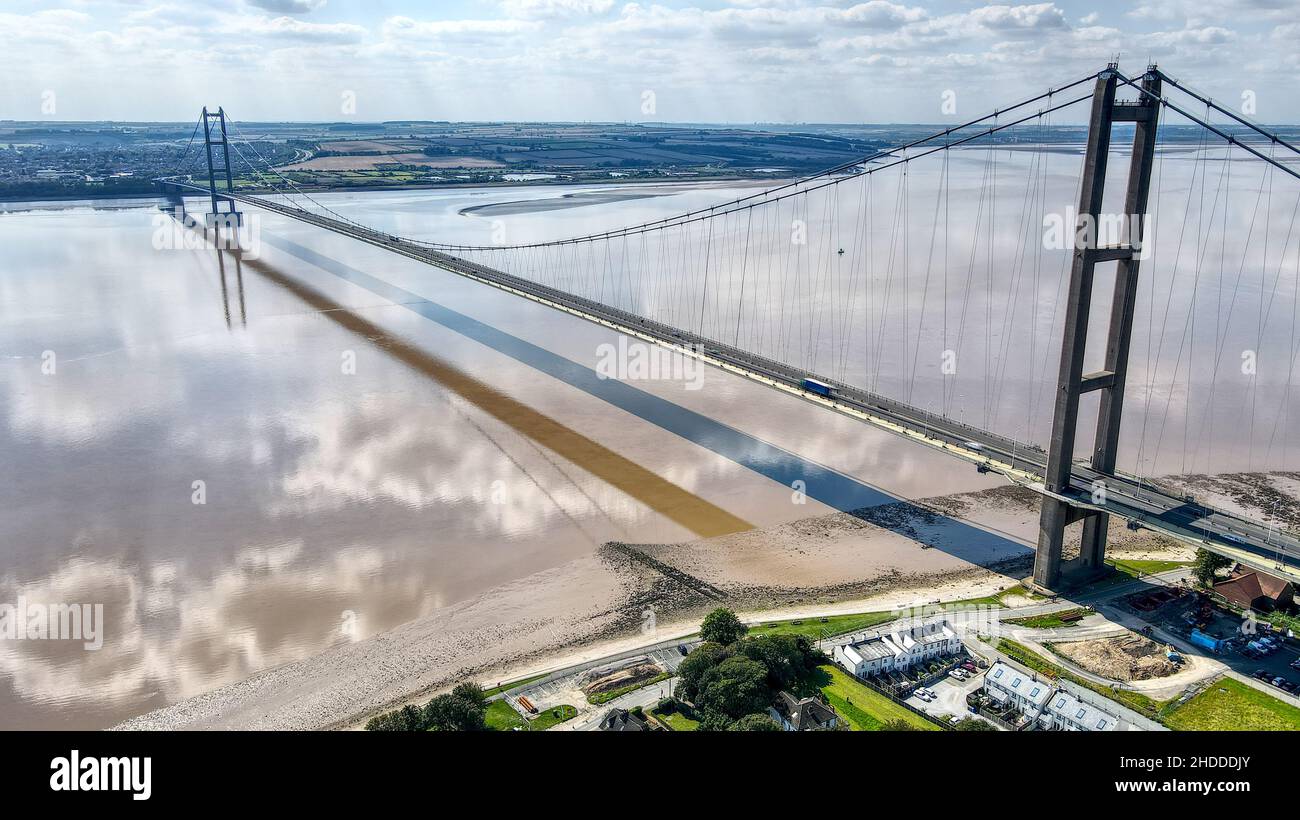Overhead view of the Humber Bridge Stock Photo - Alamy