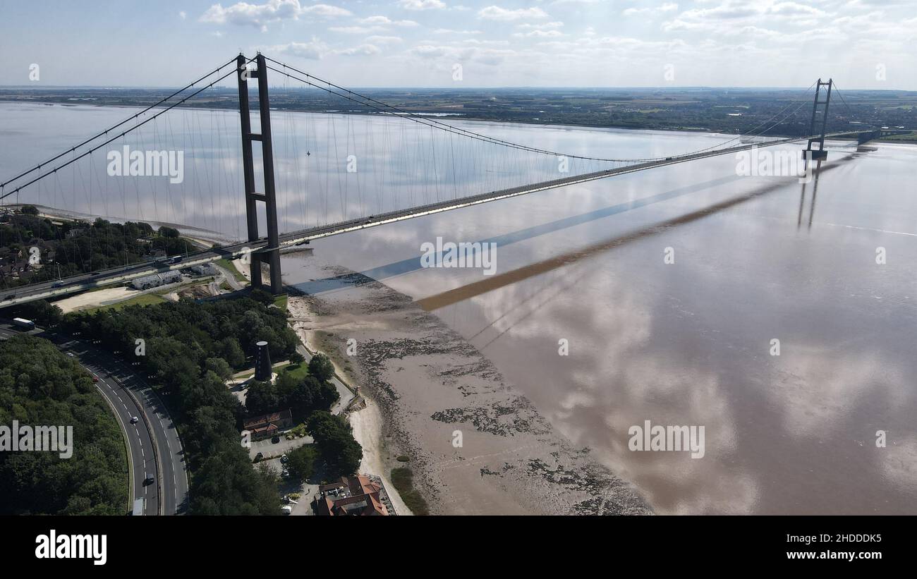 Overhead view of the Humber Bridge Stock Photo - Alamy