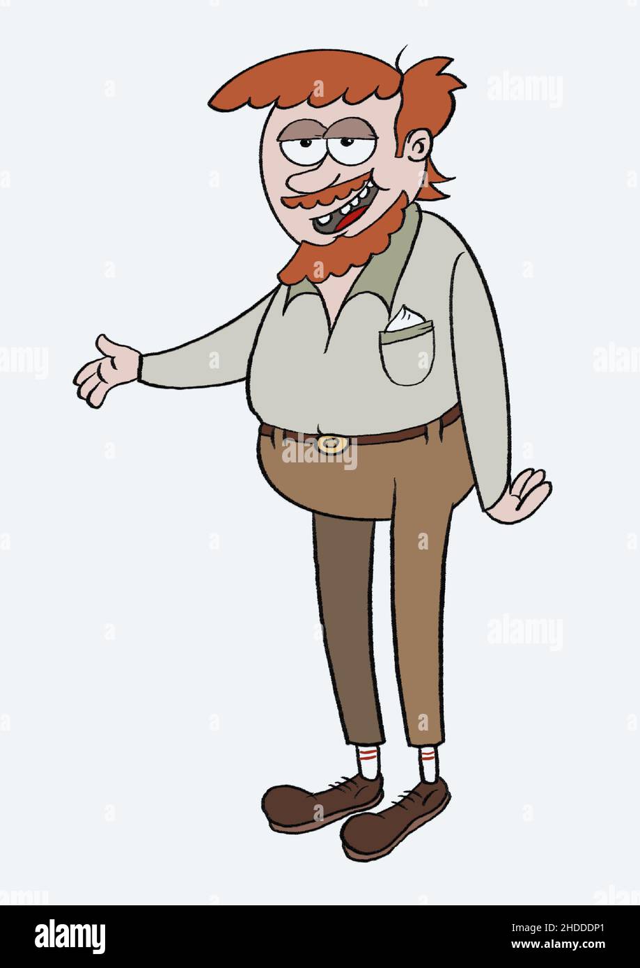 man gesturing to the left hand drawn cartoon character Stock Photo - Alamy