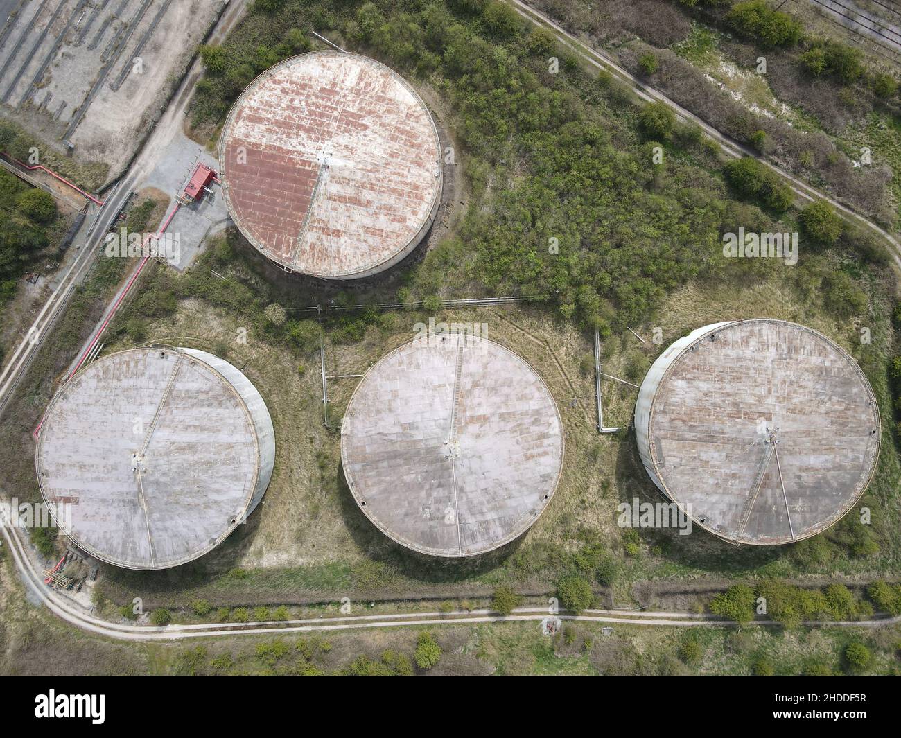 Overhead view of Chemicals Factory Stock Photo - Alamy