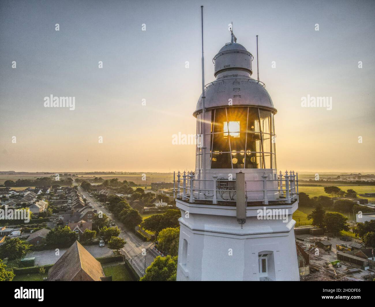 Sunset through Lighthouse window Stock Photo - Alamy