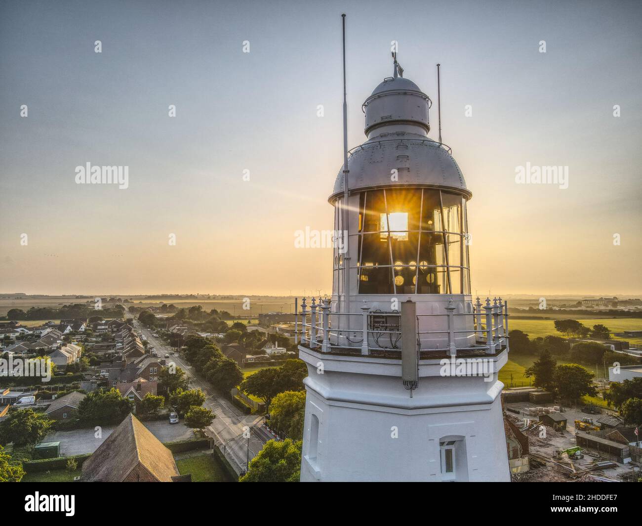 Sunset through Lighthouse window Stock Photo - Alamy