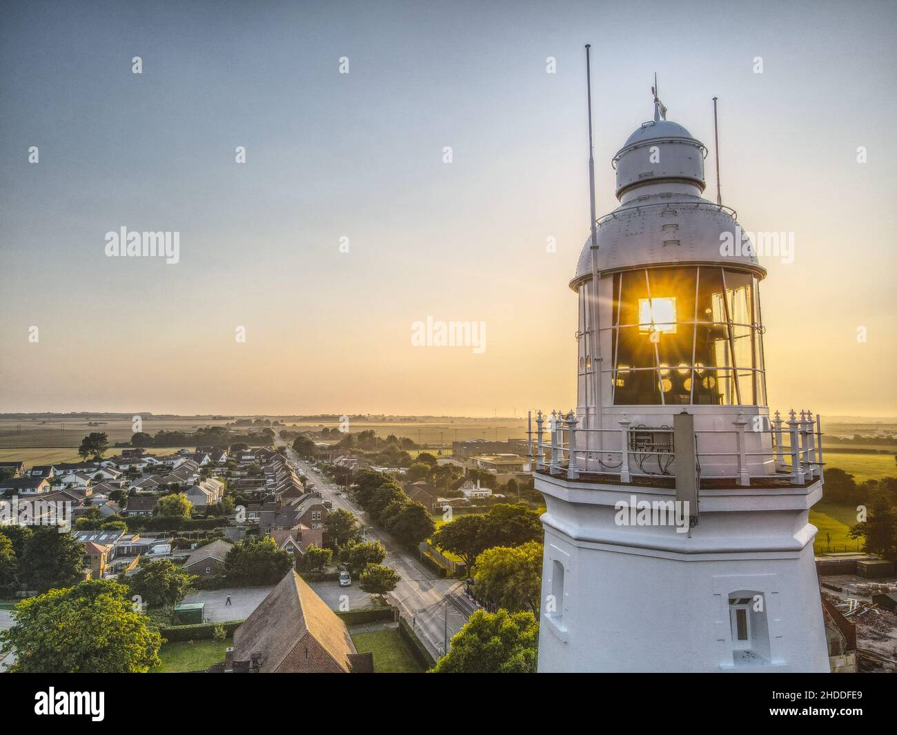 Sunset through Lighthouse window Stock Photo - Alamy