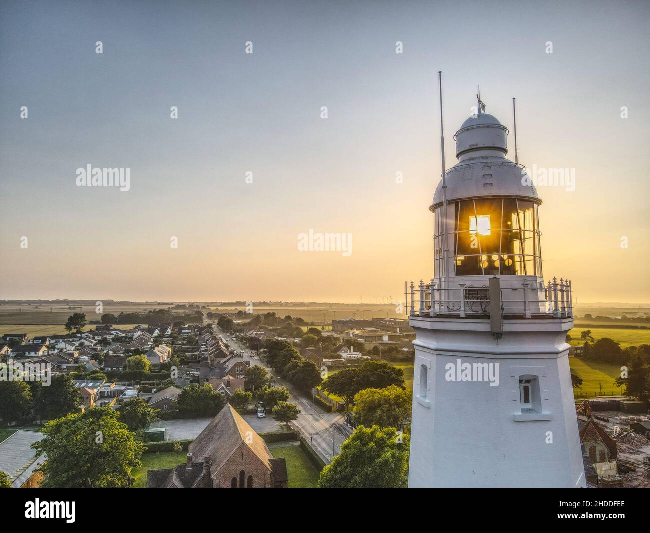Sunset through Lighthouse window Stock Photo - Alamy