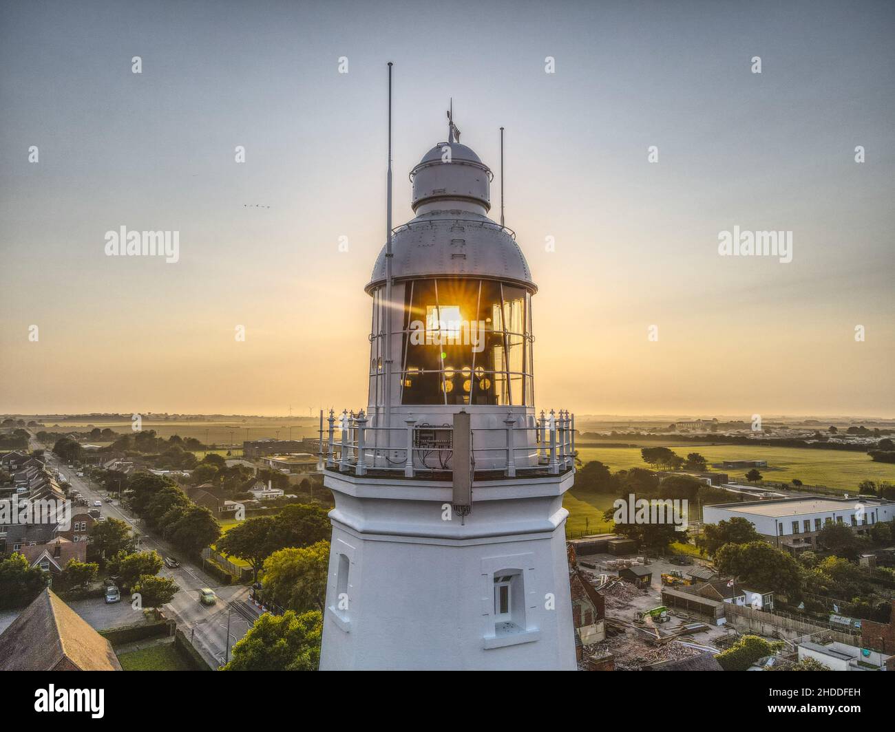 Sunset through Lighthouse window Stock Photo - Alamy