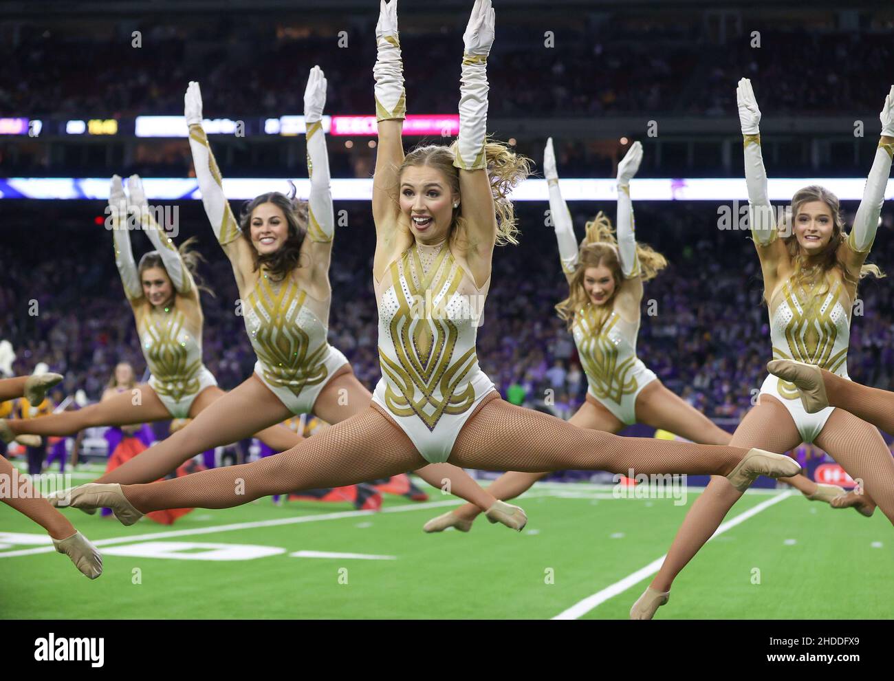 January 4, 2022: The LSU Golden Girls perform during the halftime show ...