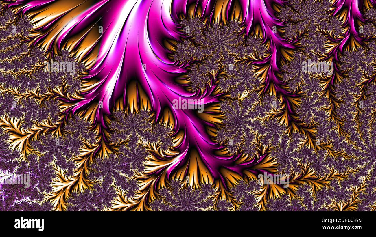 Pink frost-shaped abstract patterns reflecting different colors Stock ...