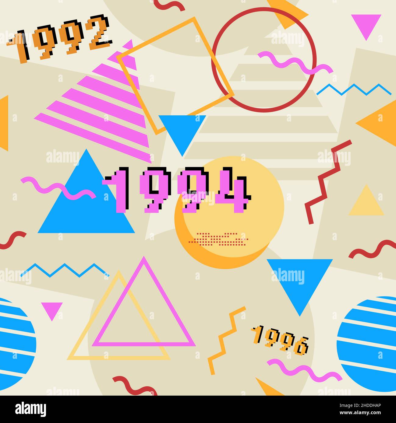 Memphis seamless pattern. Retro 90s fashion print. 1990s cool vector ...