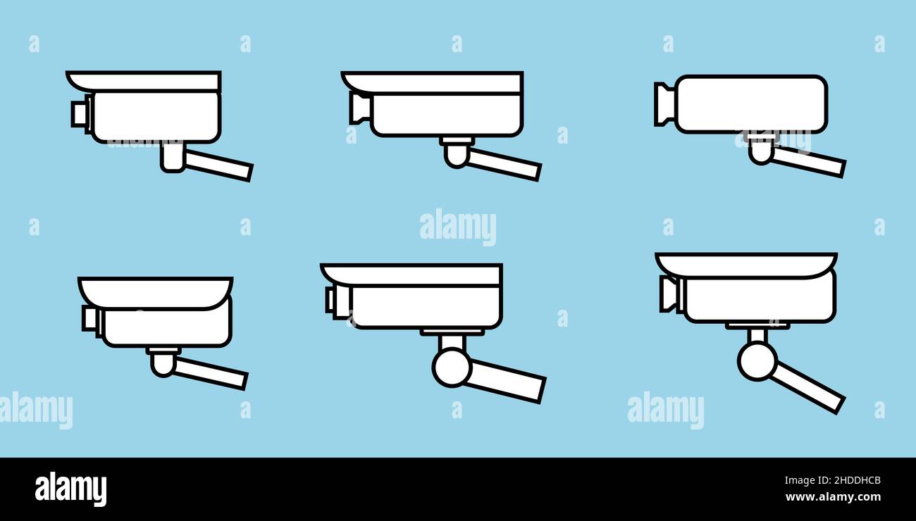 Video CCTV surveillance icon collection. Vector security camera flat icons Stock Vector Image ...