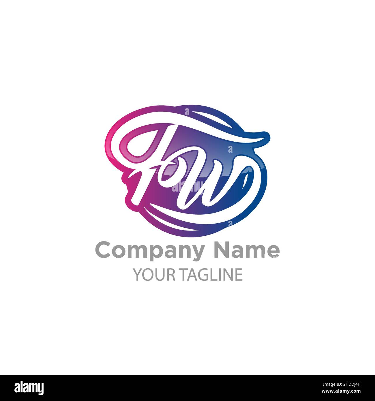 FW Logo Design color With white Background. Abstract Letter FW Vector ...