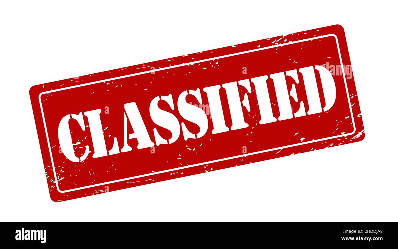 Classified red rubber stamp. Vector stamp illustration Stock Vector ...