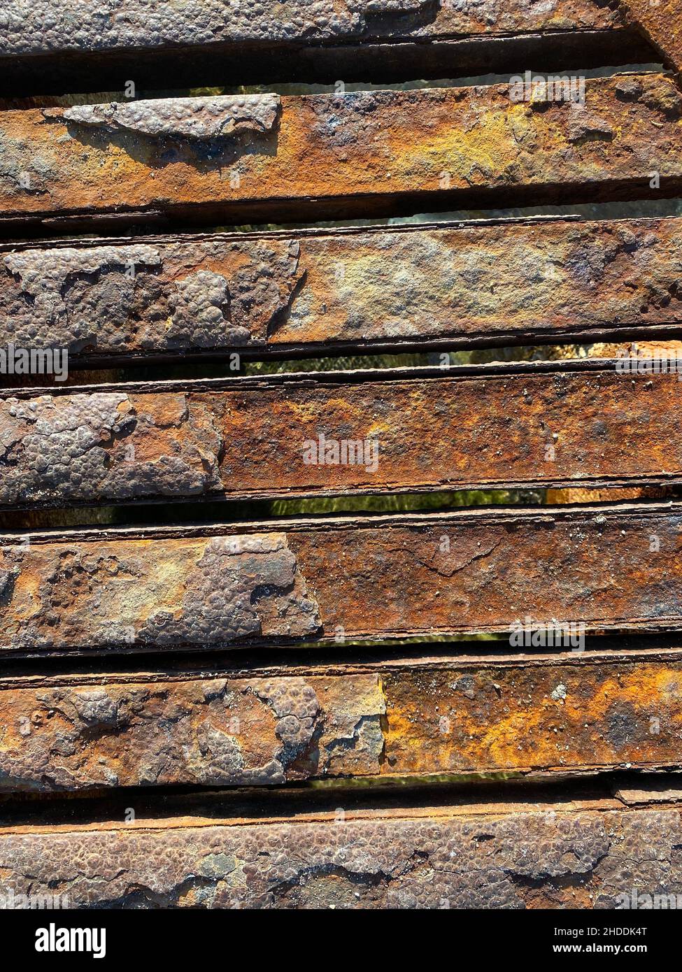 Rusty iron detail surface. Rusted and damaged scaffolding and corrosion ...