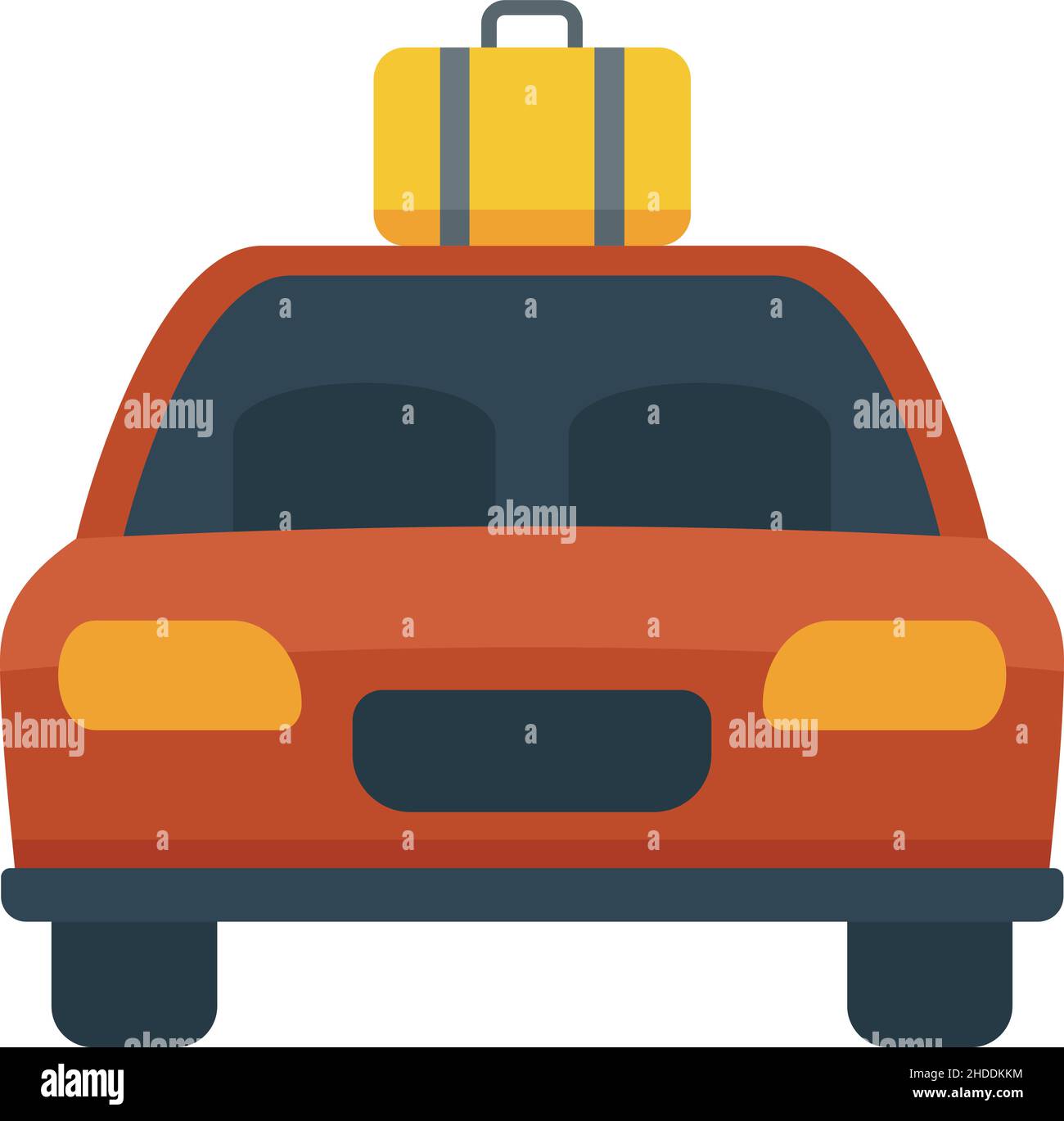 Hitchhiking family car icon. Flat illustration of Hitchhiking family ...