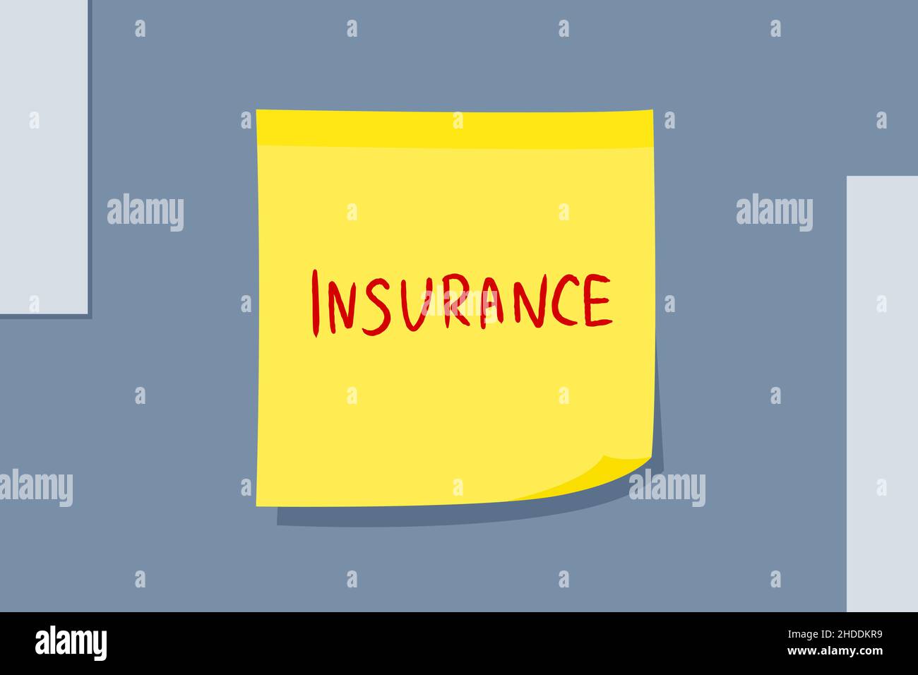 Insurance word sign. Yellow sticky note message. Paper sign Stock ...