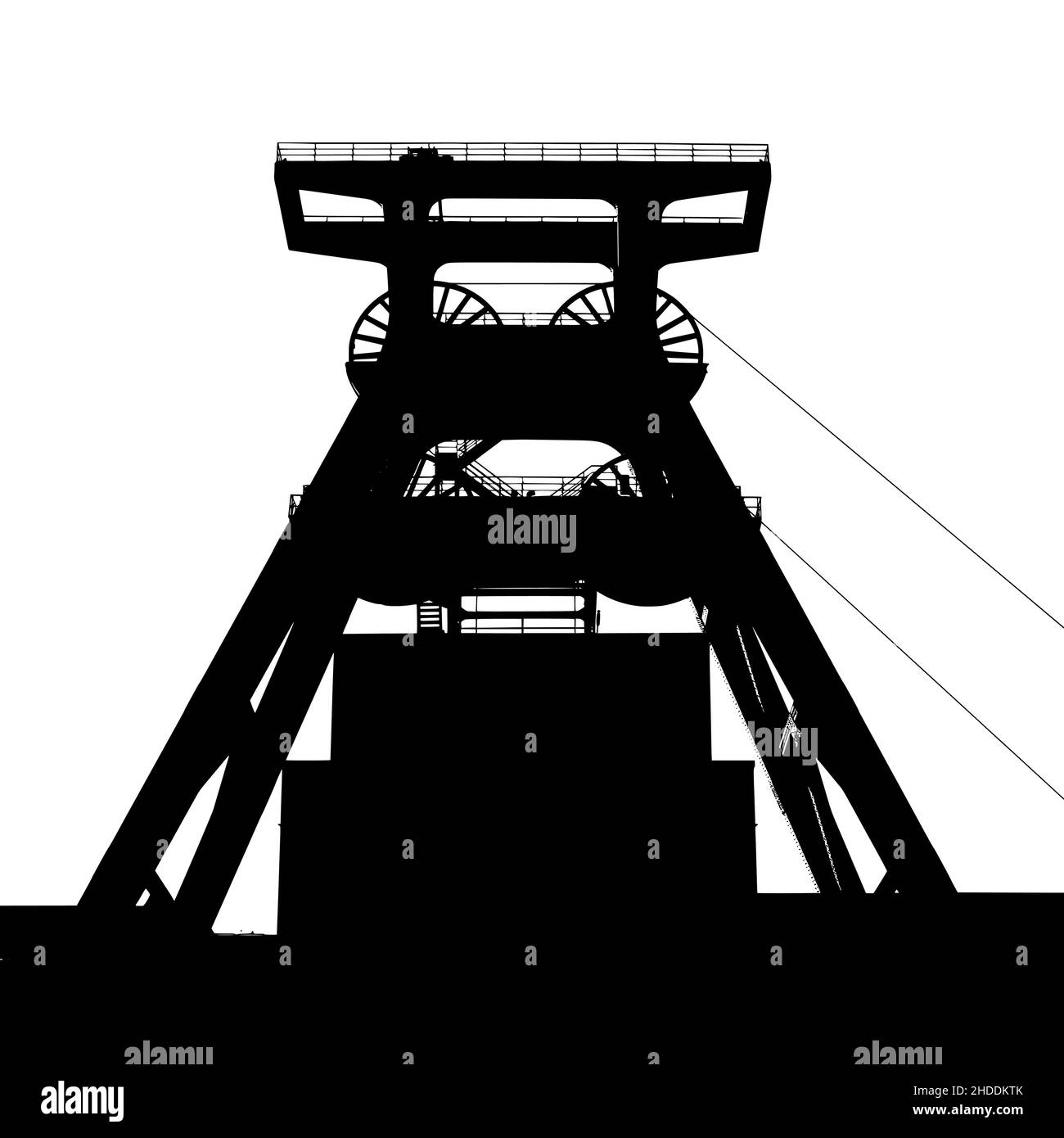 Mining complex vector outline. Coal mine silhouette illustration ...