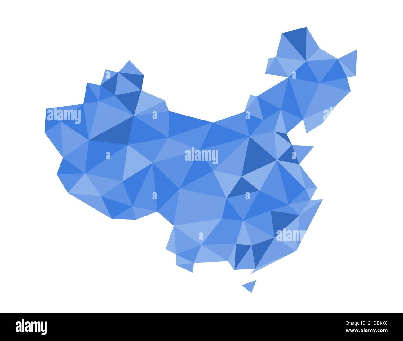 China polygon map abstract vector. Low poly style vector map of China ...