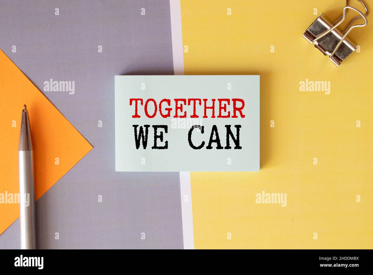 Text together we can on a white background. Multicolored stickers ...