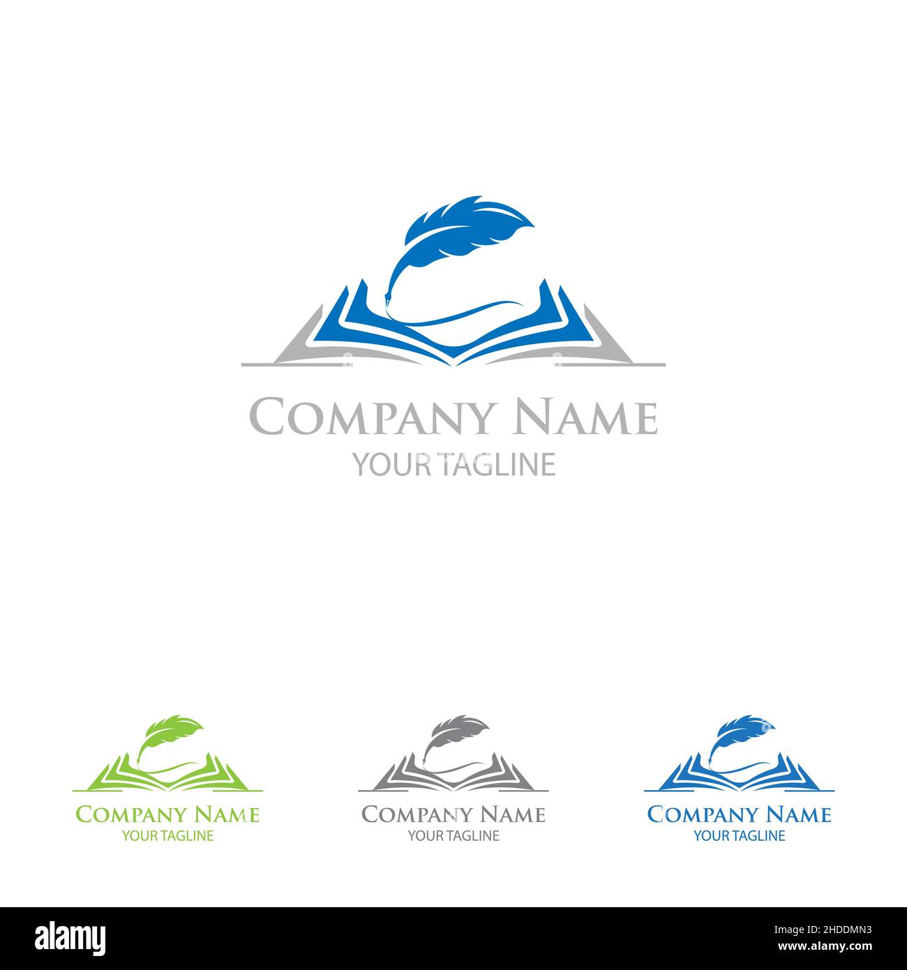 Pen feather book logo writing in newspaper on open book.EPS 10 Stock ...