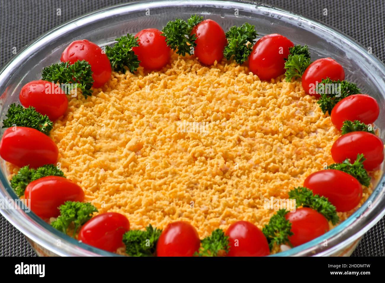 Colorful Mimosa salad Stock Photo - Alamy