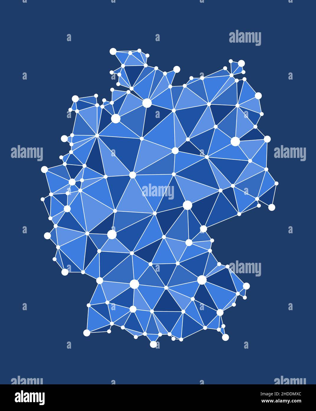 Germany polygonal map. Cool geometric connected dots vector map. Low poly style Stock Vector ...