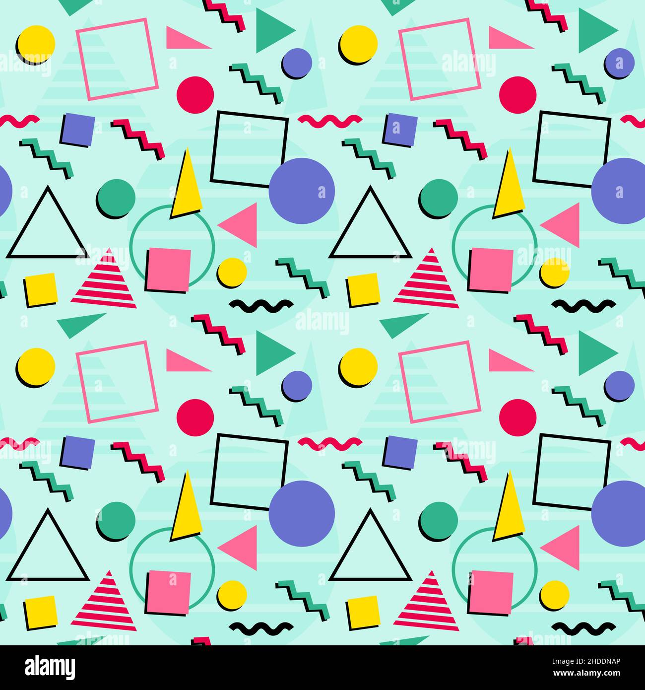 1990 pattern fashion design print. 80s-90s Memphis style seamless ...