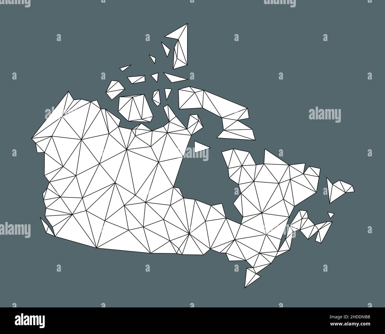 Canada polygonal map. Abstract geometric vector map. Low poly style ...