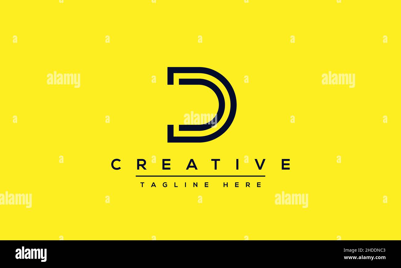 Creative modern letter D logo design, Minimalist D DD initial based ...