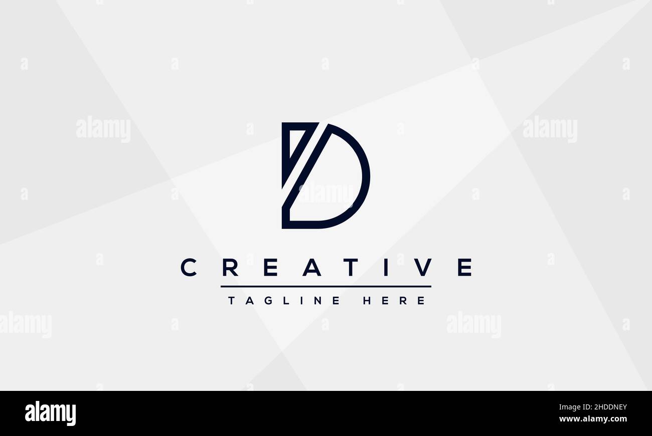 Creative modern letter D logo design, Minimalist D DD initial based ...