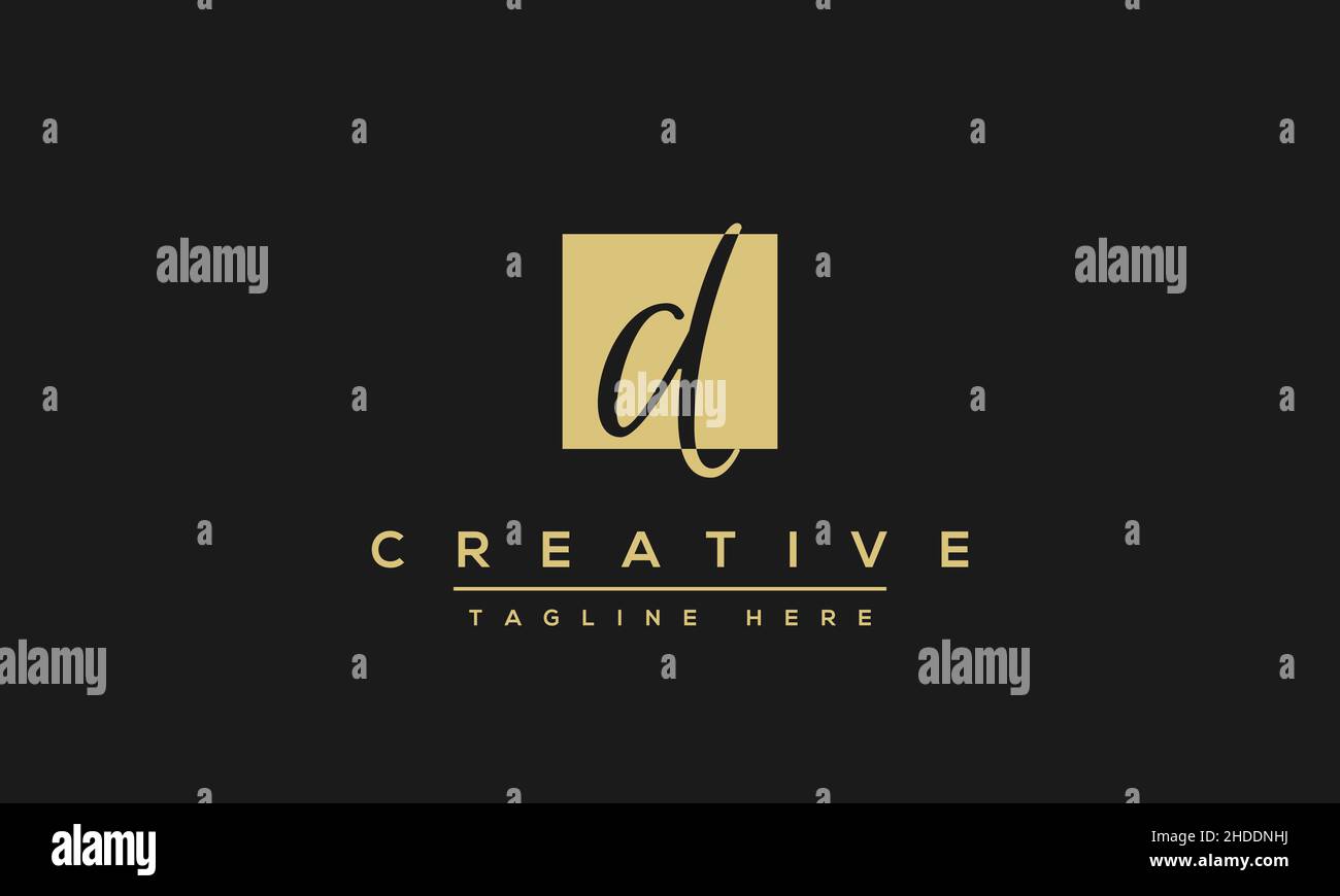 Creative modern letter D logo design, Minimalist D DD initial based ...