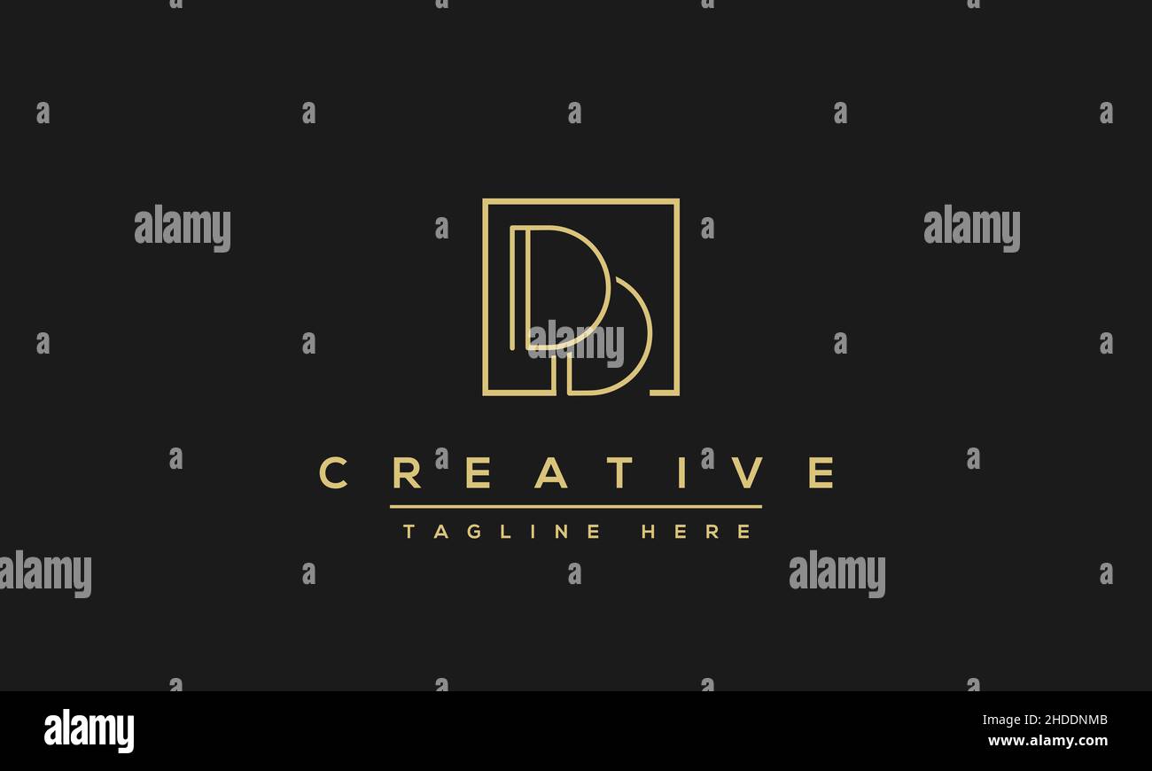 Creative modern letter D logo design, Minimalist D DD initial based ...