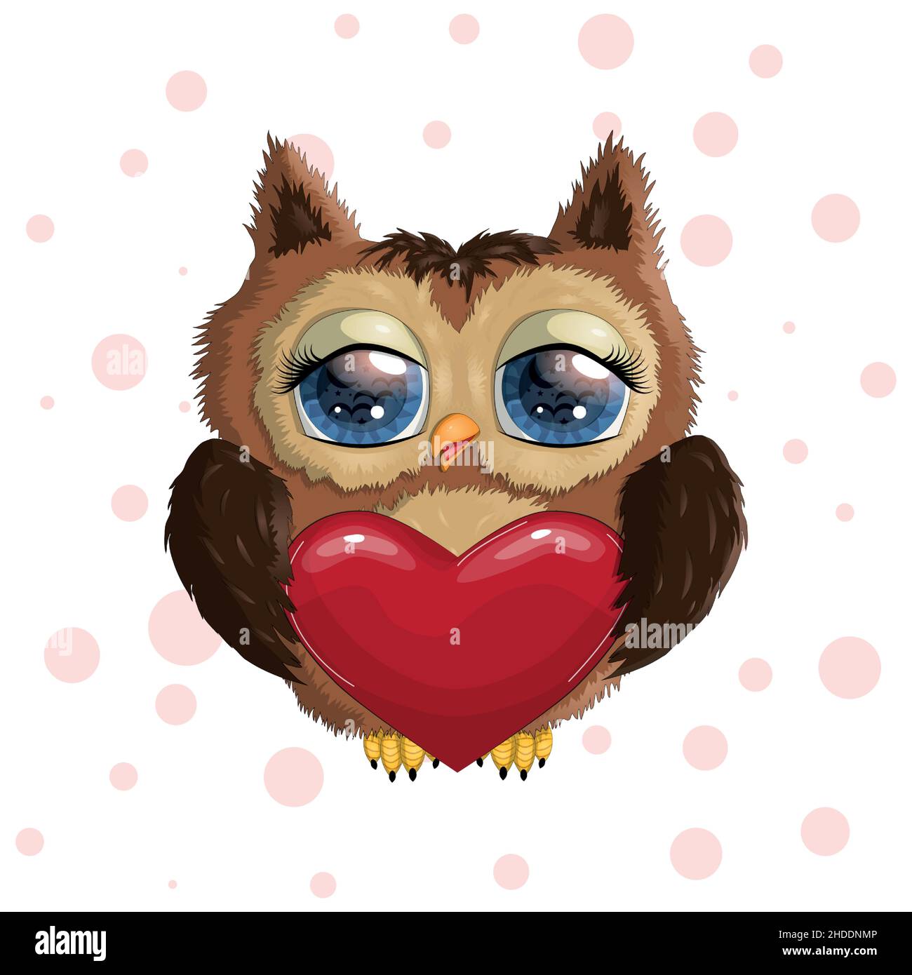 Cartoon Valentine Owl