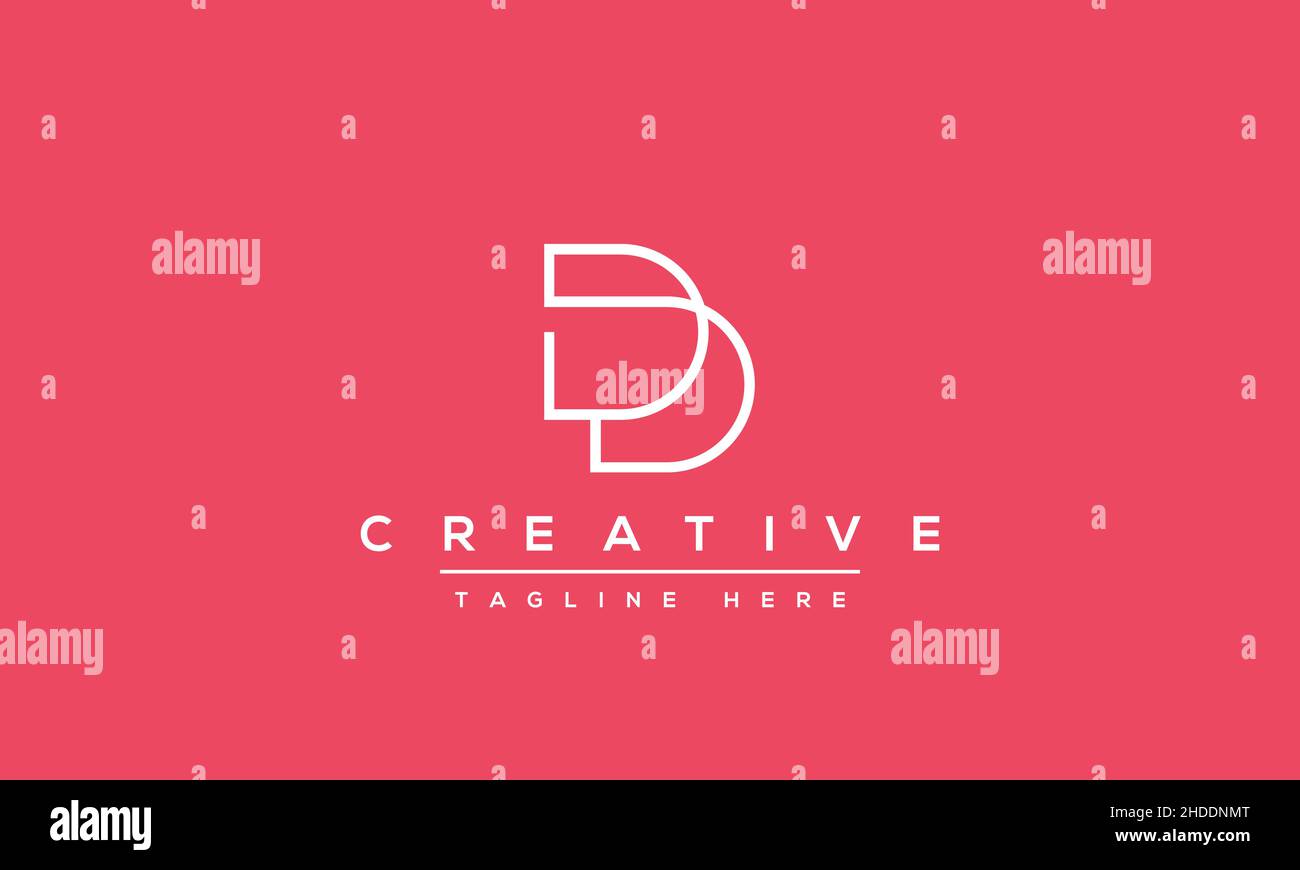 Creative modern letter D logo design, Minimalist D DD initial based ...
