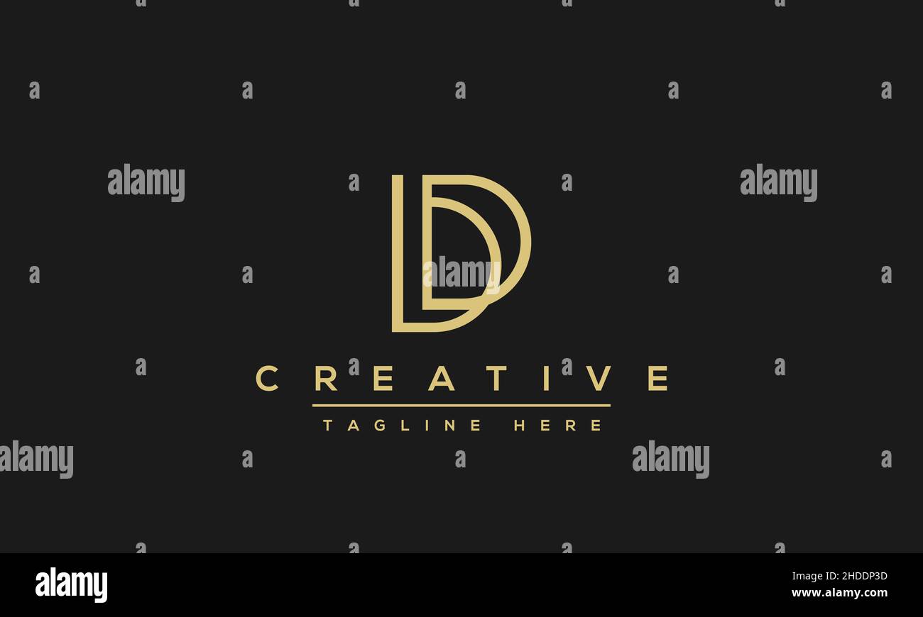 Creative modern letter D logo design, Minimalist D DD initial based ...