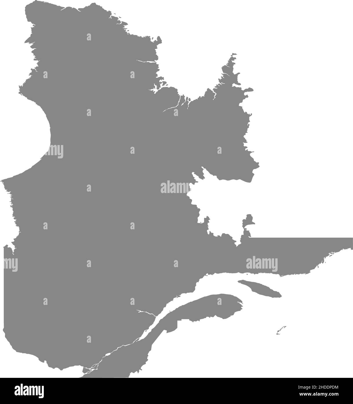 Gray flat blank vector administrative map of the Canadian province of ...