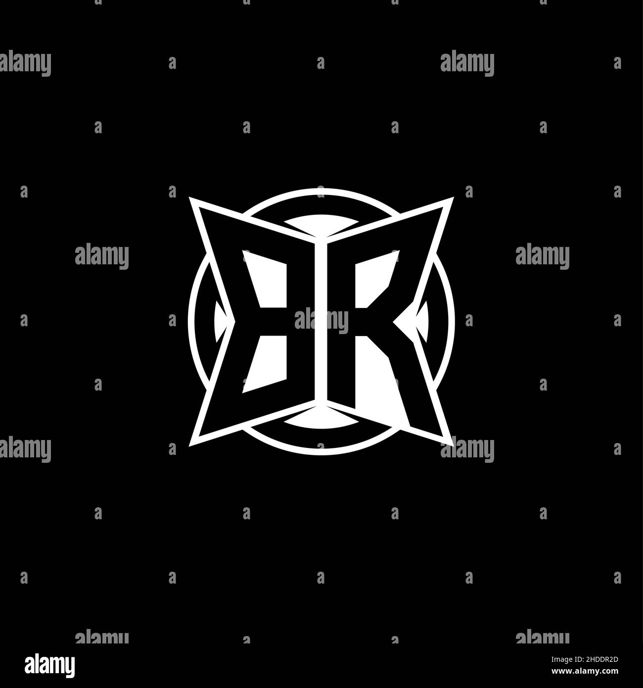 BR Monogram logo letter with simple modern shape style design. Circle ...