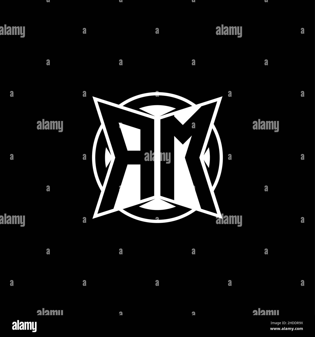 AM Monogram logo letter with simple modern shape style design. Circle ...