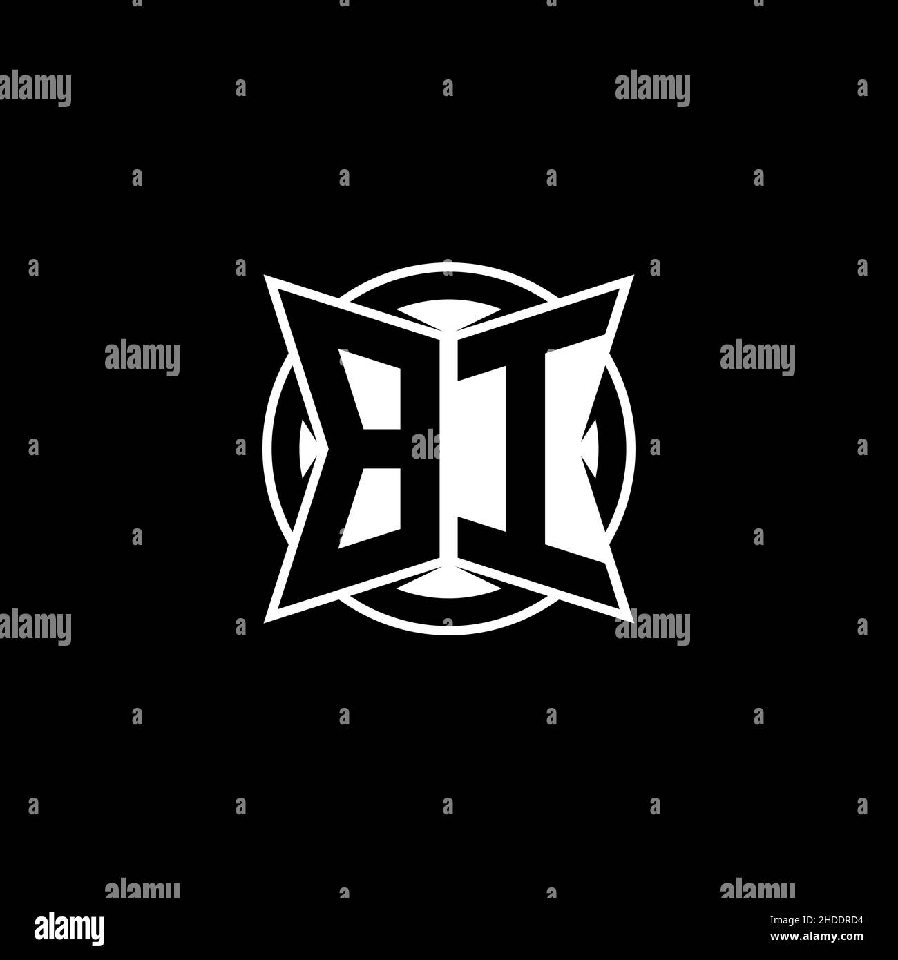 BI Monogram logo letter with simple modern shape style design. Circle ...
