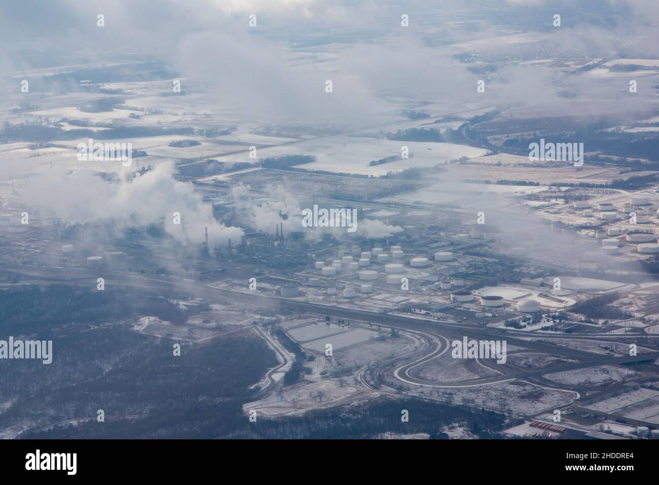 Rosemount Minnesota. Aerial view of the Pine Bend oil refinery. It is ...