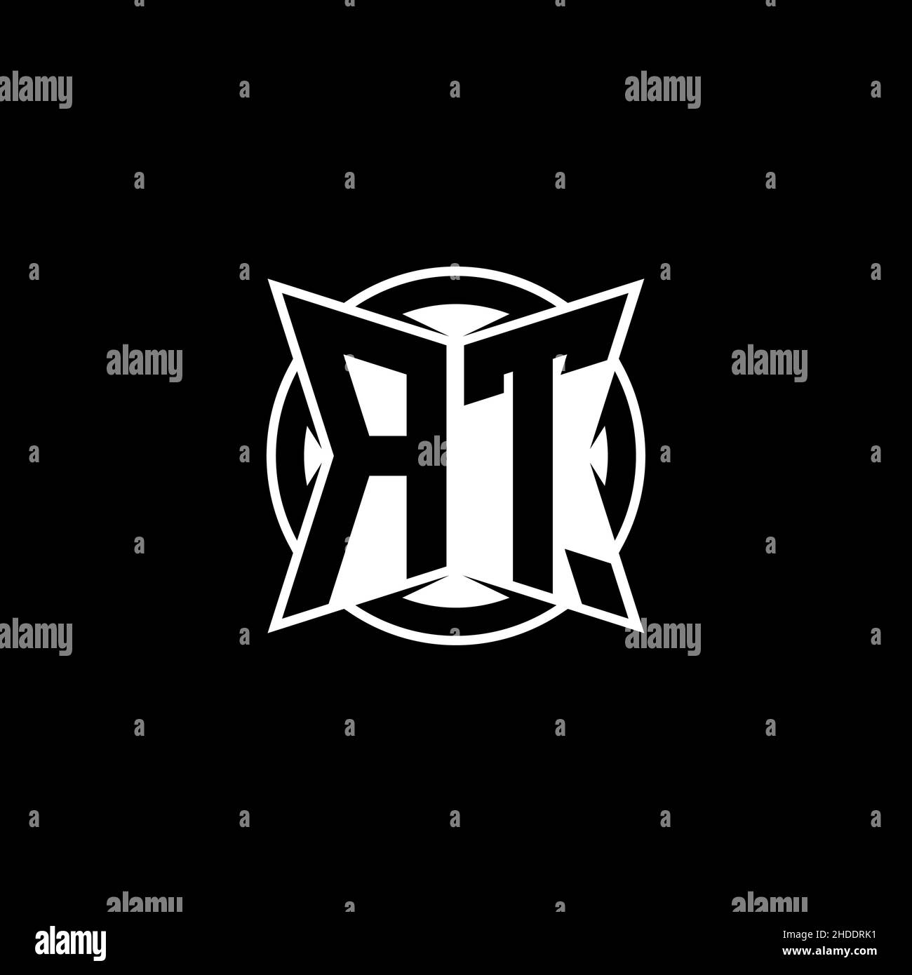 AT Monogram logo letter with simple modern shape style design. Circle ...