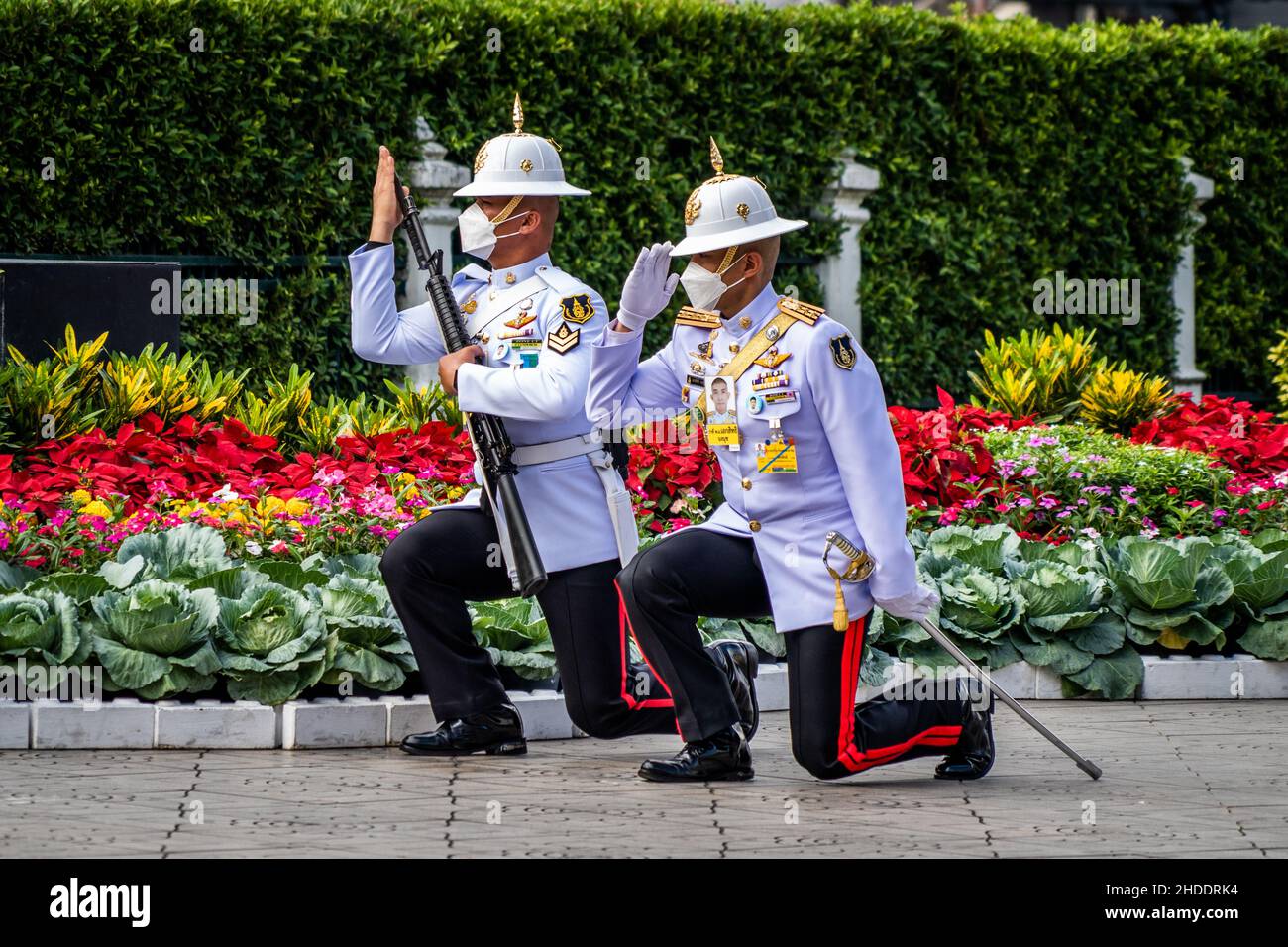 Bangkok, Thailand. 30th Dec, 2021. Royal Thai Guards rehearse before ...
