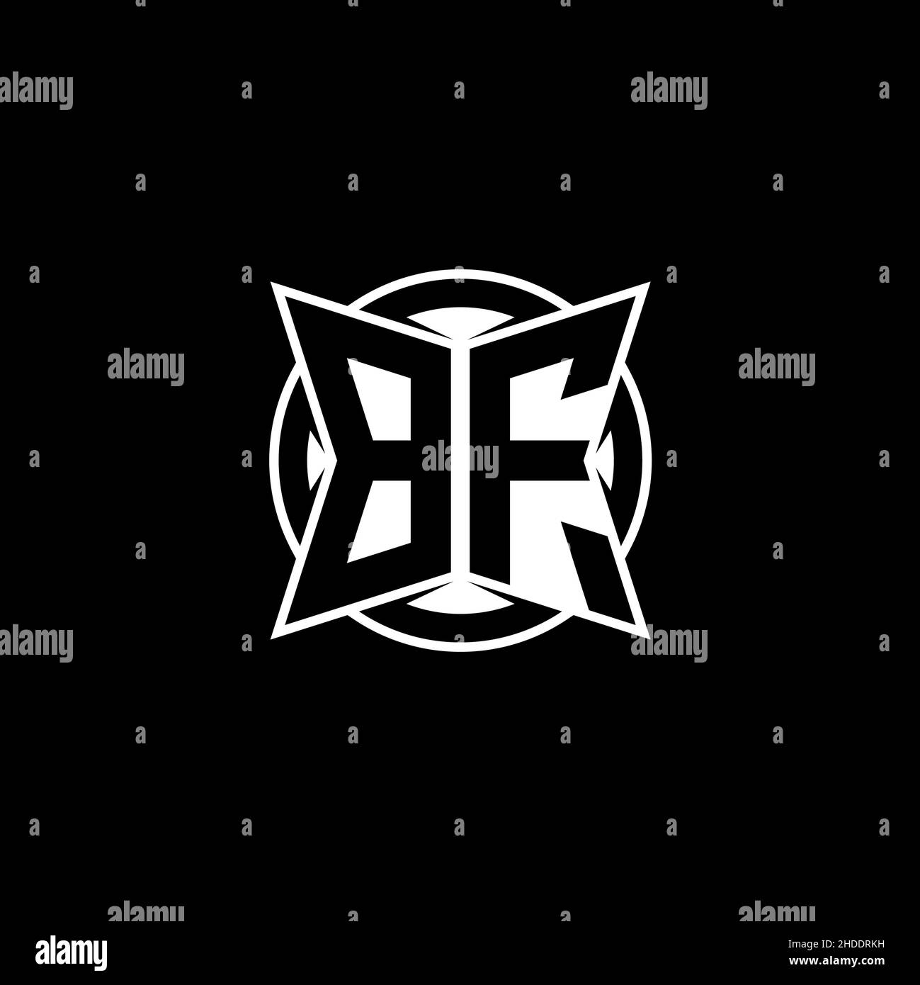 BF Monogram logo letter with simple modern shape style design. Circle ...