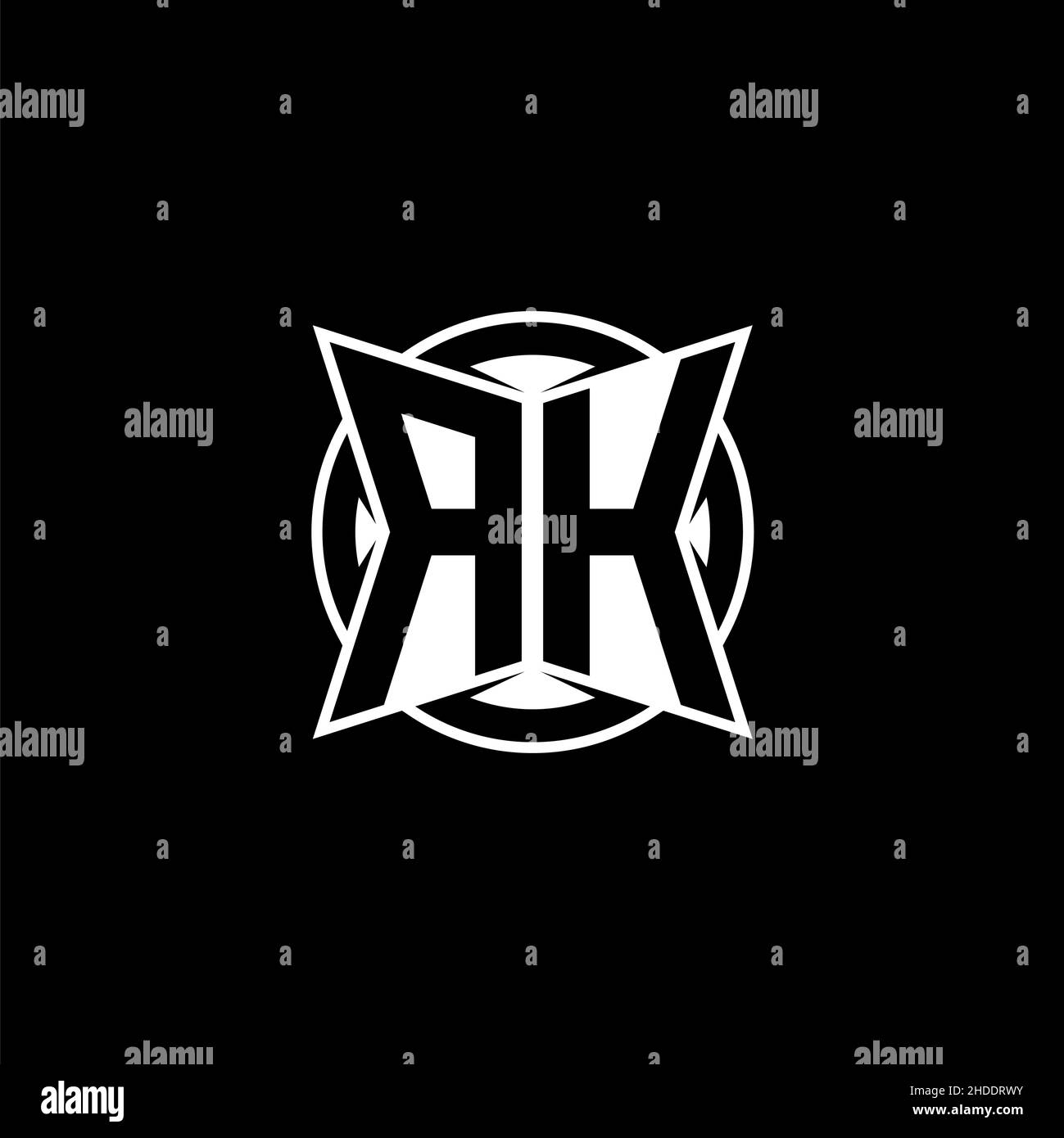 AH Monogram logo letter with simple modern shape style design. Circle ...