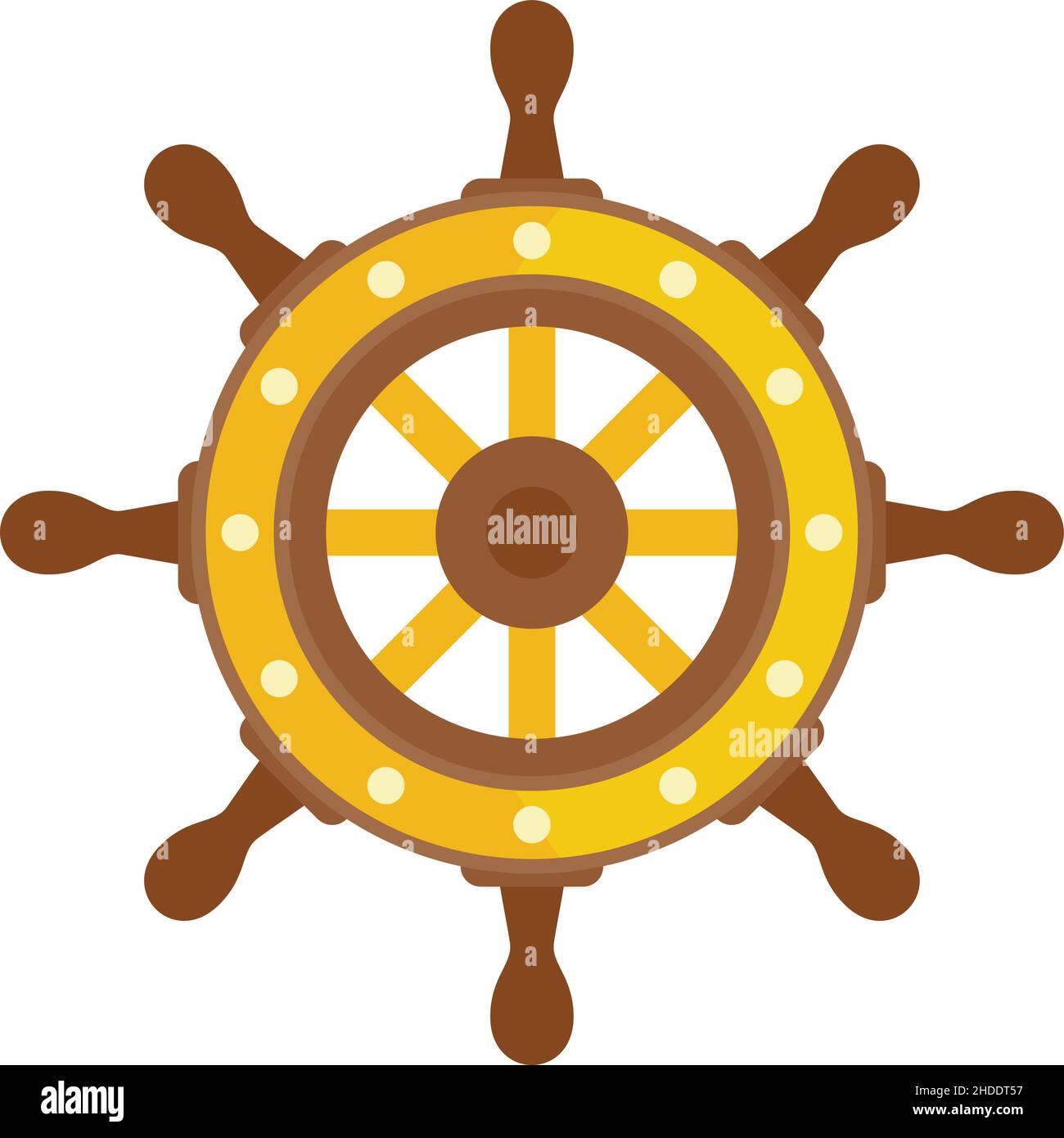 Captain ship wheel icon. Flat illustration of Captain ship wheel vector ...