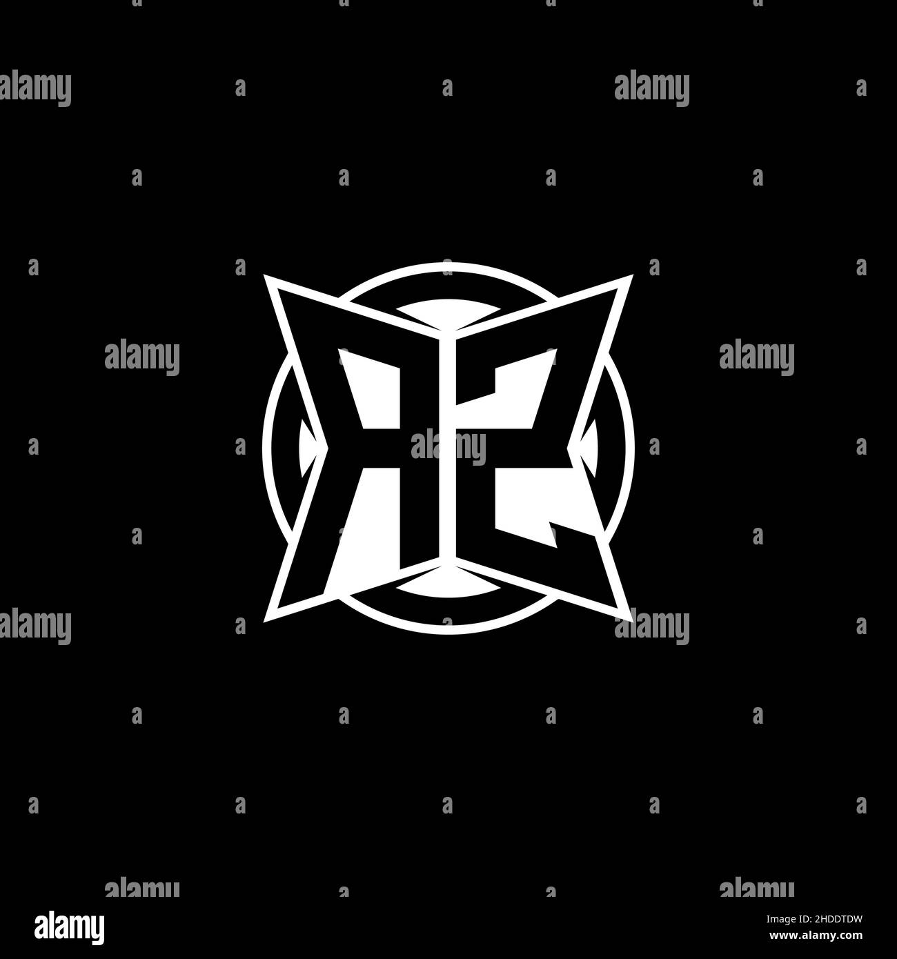 AZ Monogram logo letter with simple modern shape style design. Circle ...