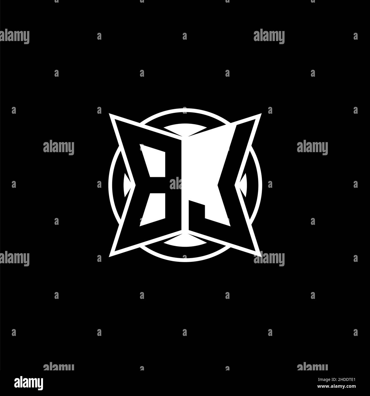 BL Monogram logo letter with simple modern shape style design. Circle ...