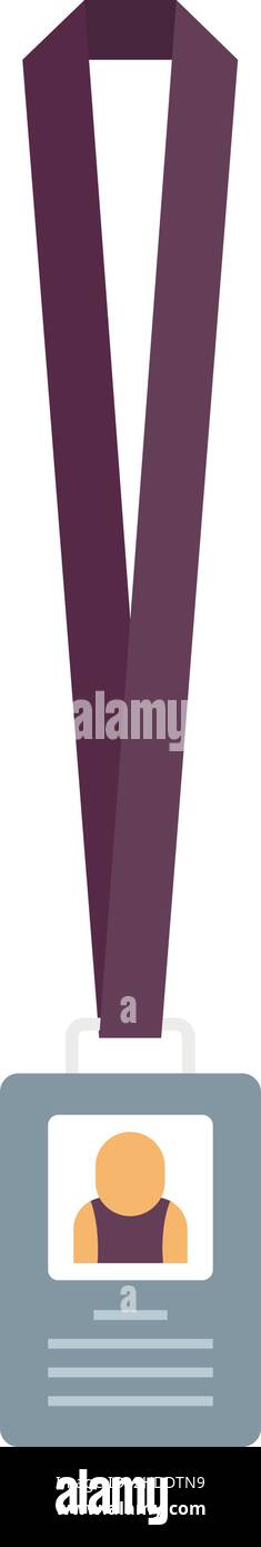 Gym trainer id card icon. Flat illustration of Gym trainer id card ...